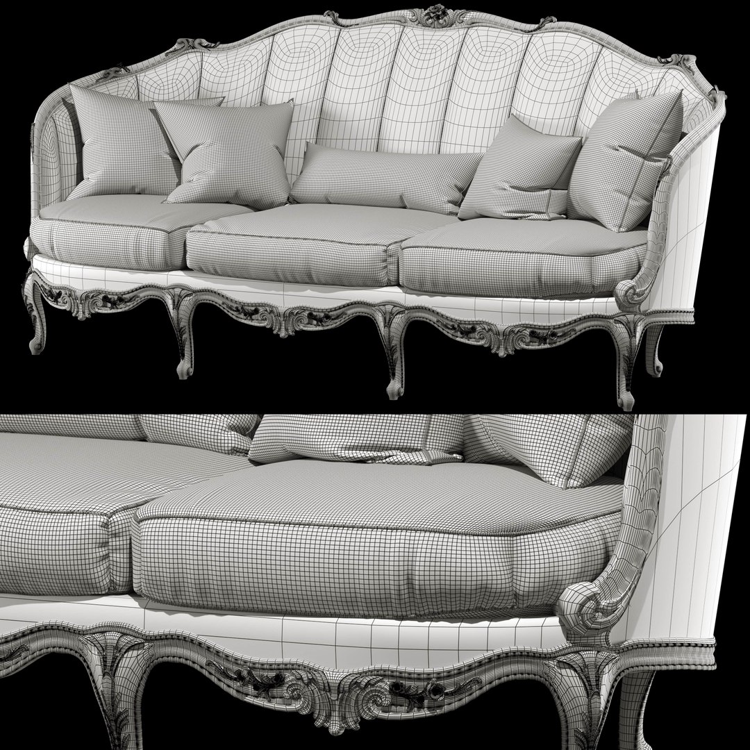 3D Di Mano In Mano Barocchetto Sofa - TurboSquid 1920975