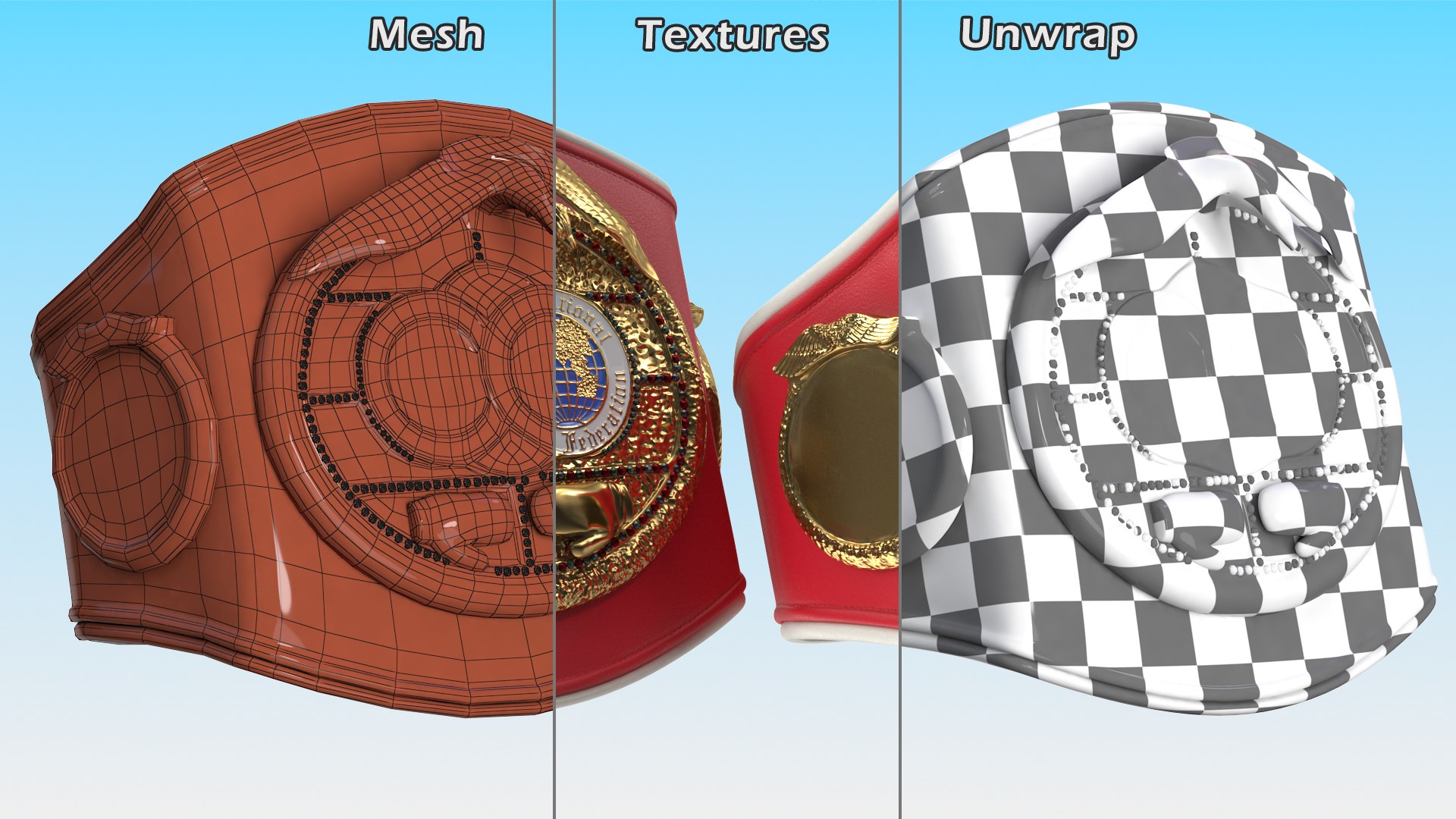 IBF Championship Belt Folded 3D Model - TurboSquid 2121531