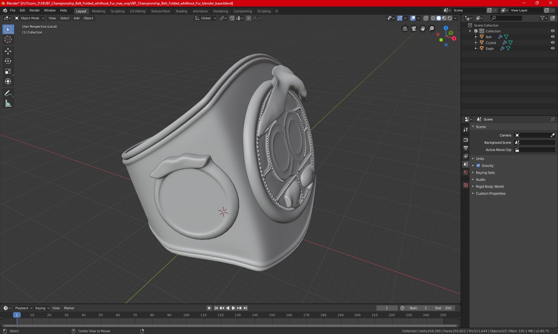IBF Championship Belt Folded 3D model - TurboSquid 2121531