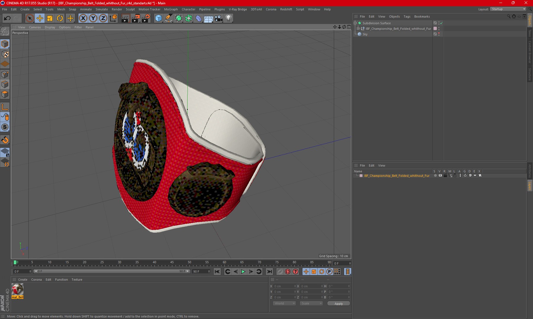 IBF Championship Belt Folded 3D model - TurboSquid 2121531