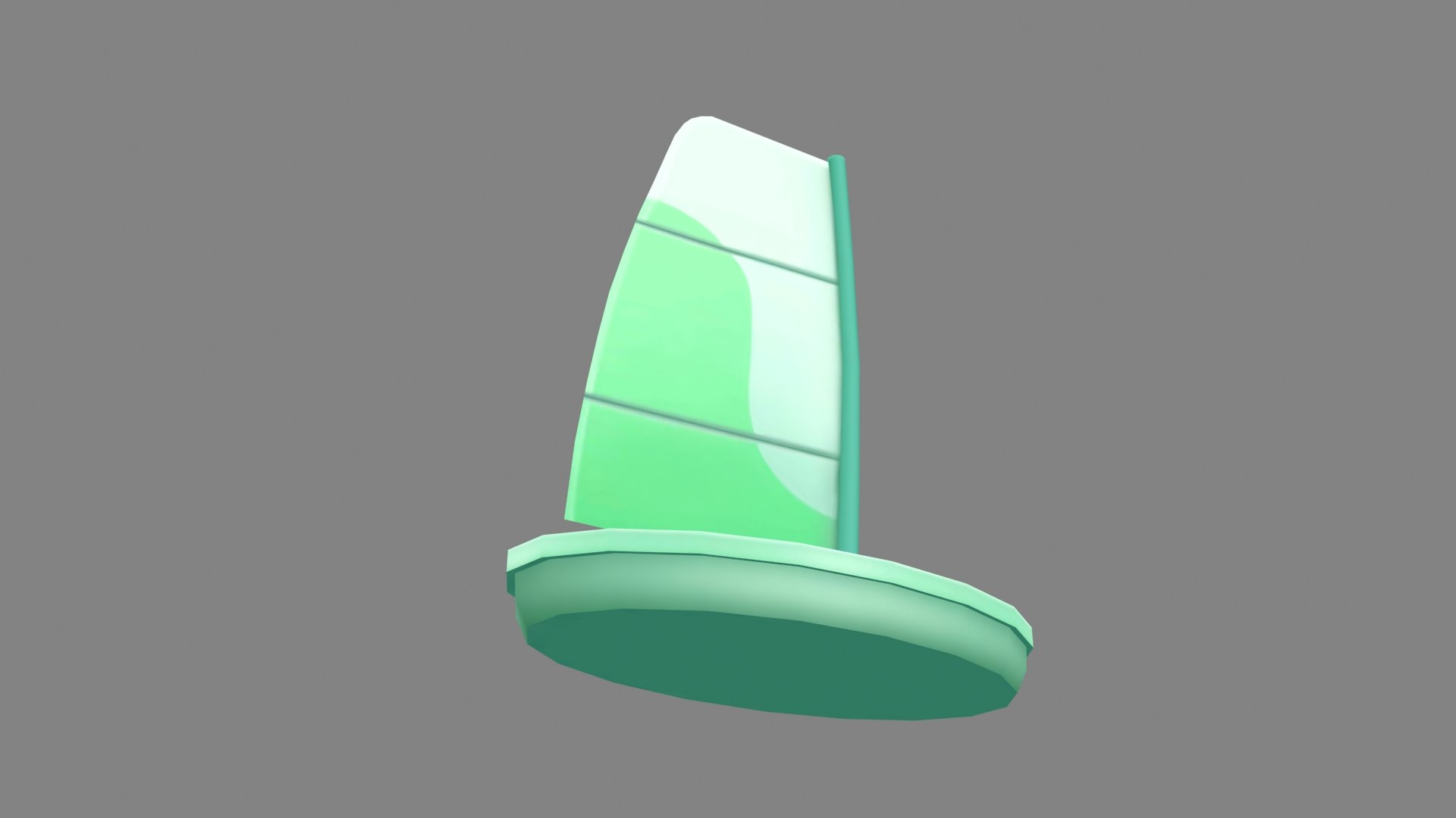 3D Cartoon green sailboat - TurboSquid 2115590