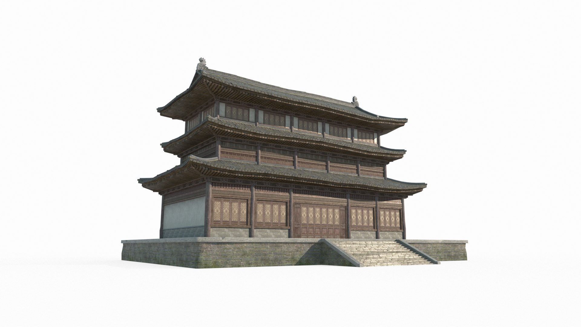3D Library Of Ancient Asian Architecture Model - TurboSquid 2090122