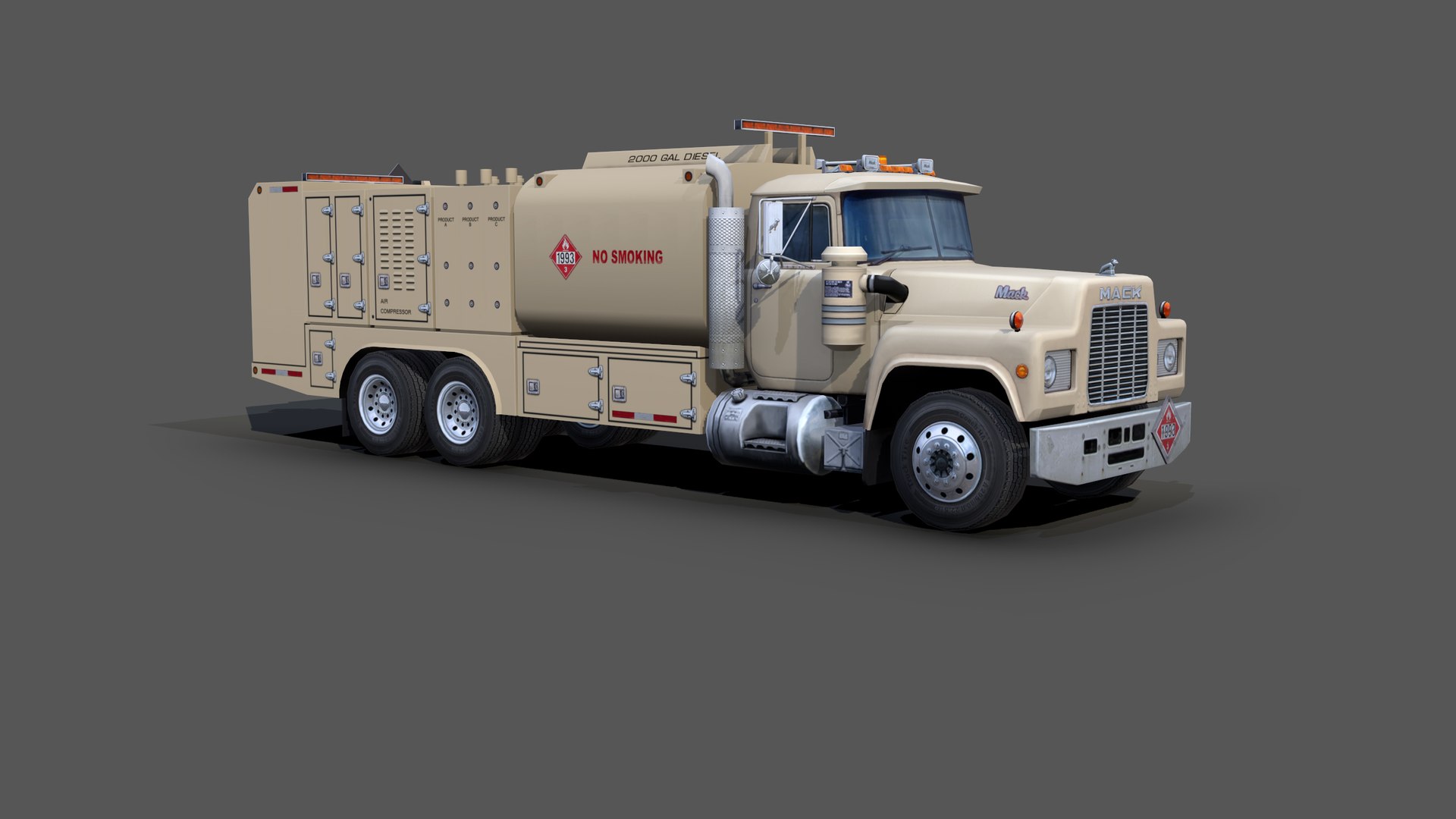 Mack R688T 1988 Fuel And Lube S02 3D Model - TurboSquid 2112427