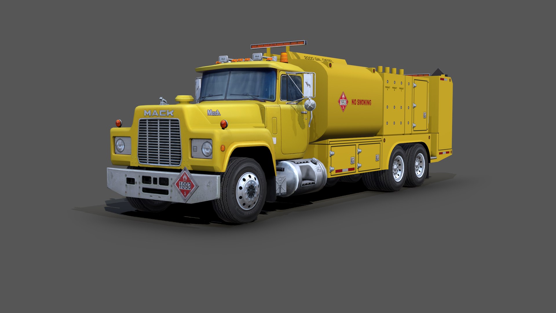 Mack R688T 1988 Fuel And Lube S02 3D Model - TurboSquid 2112427