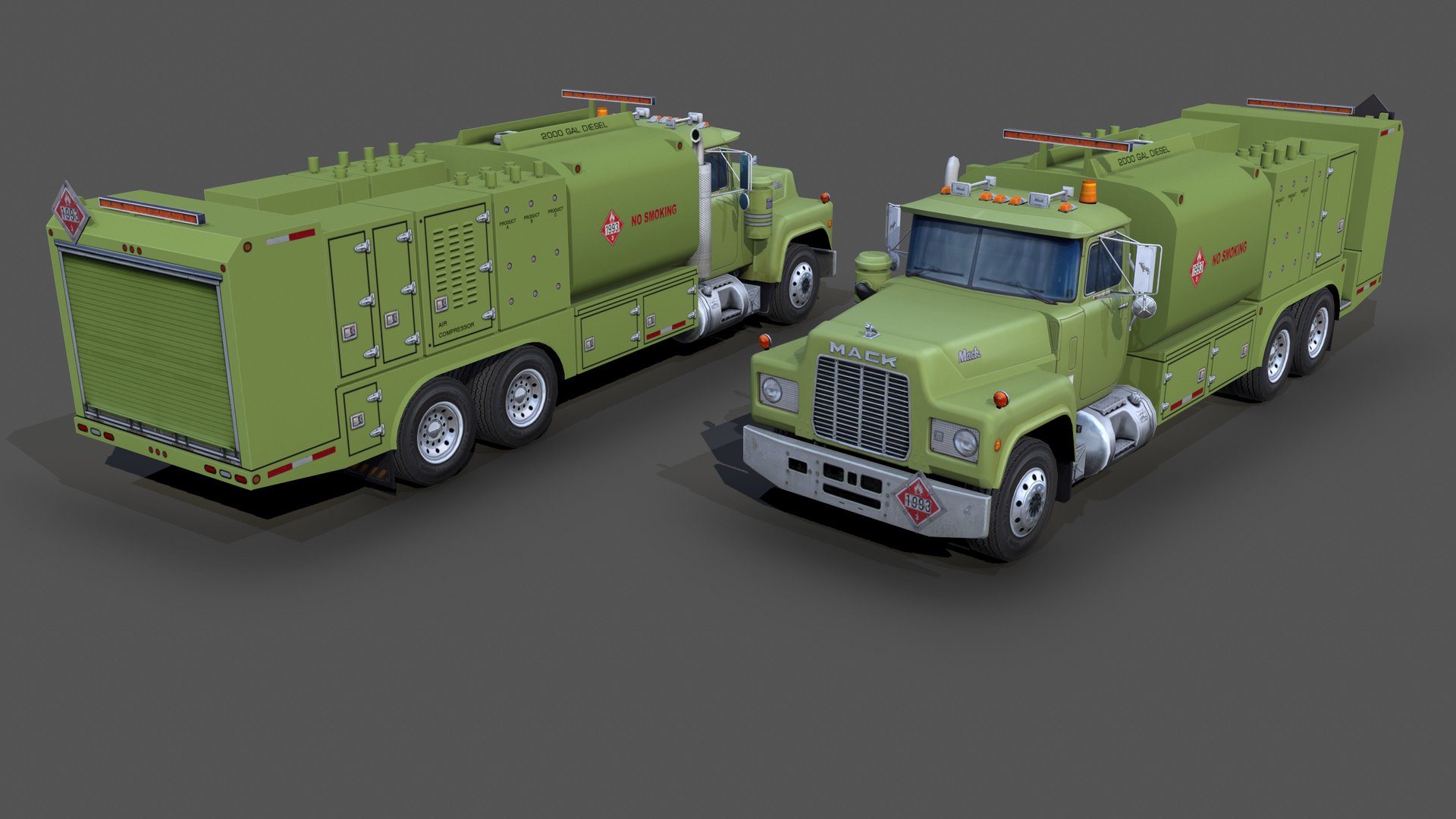 Mack R688T 1988 Fuel And Lube S02 3D Model - TurboSquid 2112427