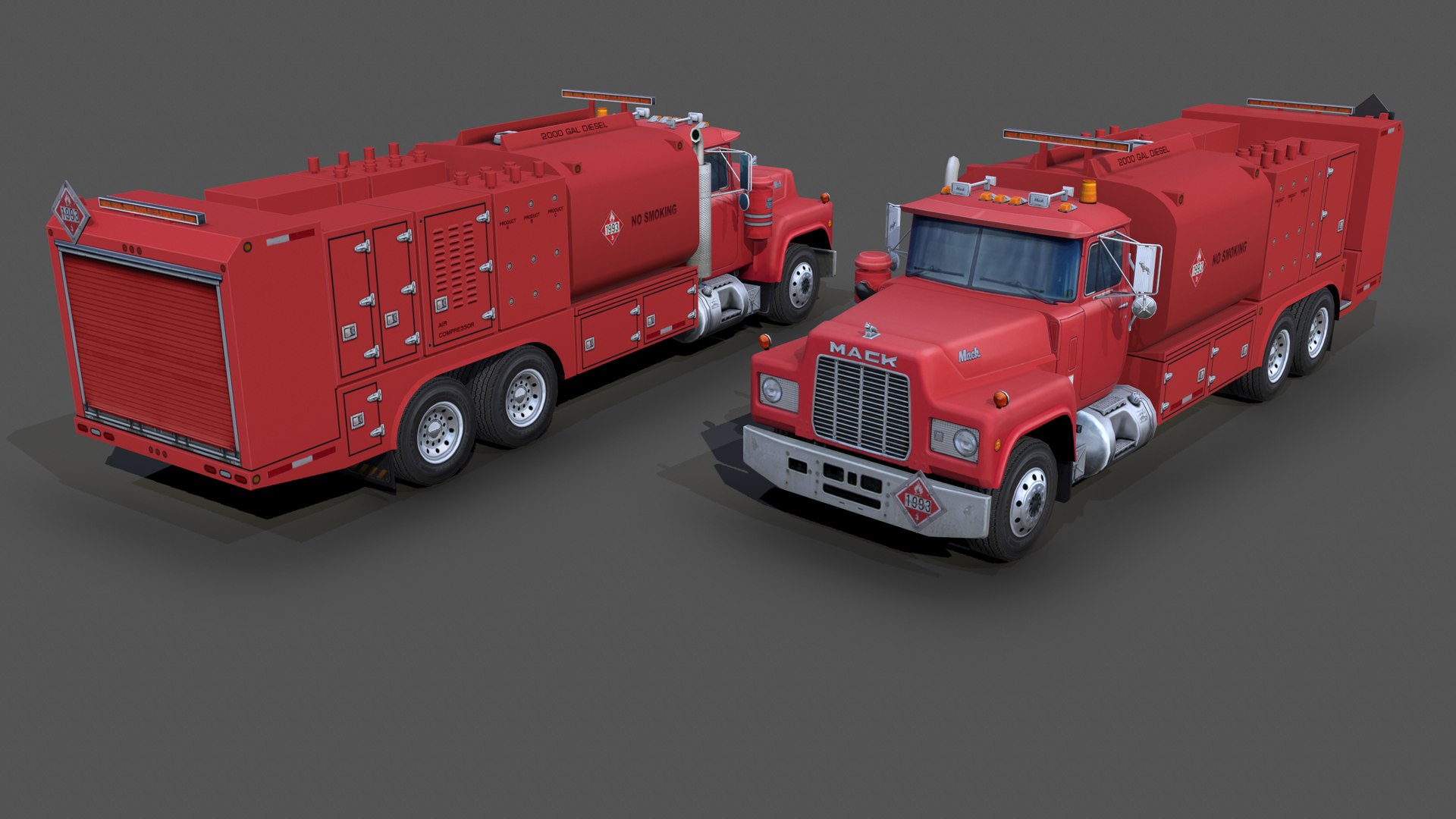 Mack R688T 1988 Fuel And Lube S02 3D Model - TurboSquid 2112427