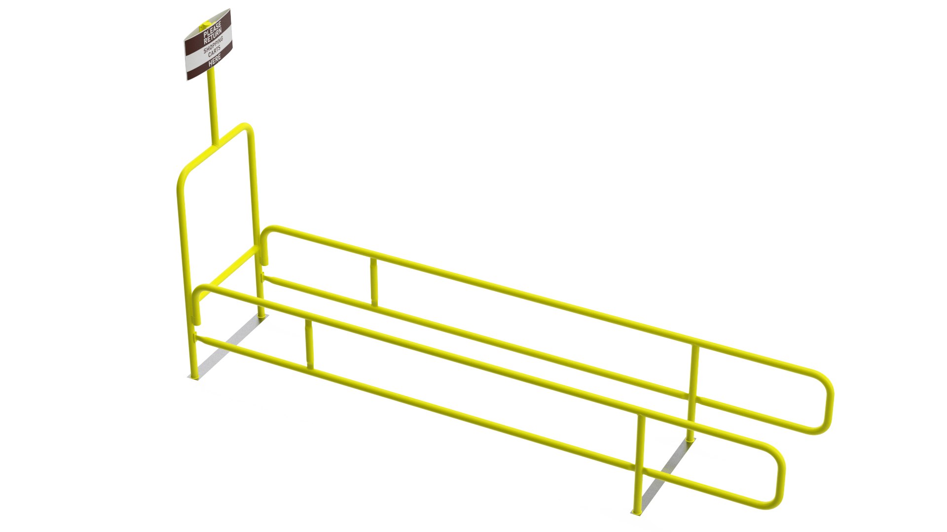 Grocery Cart Corral Single Yellow 3D Model - TurboSquid 2028871
