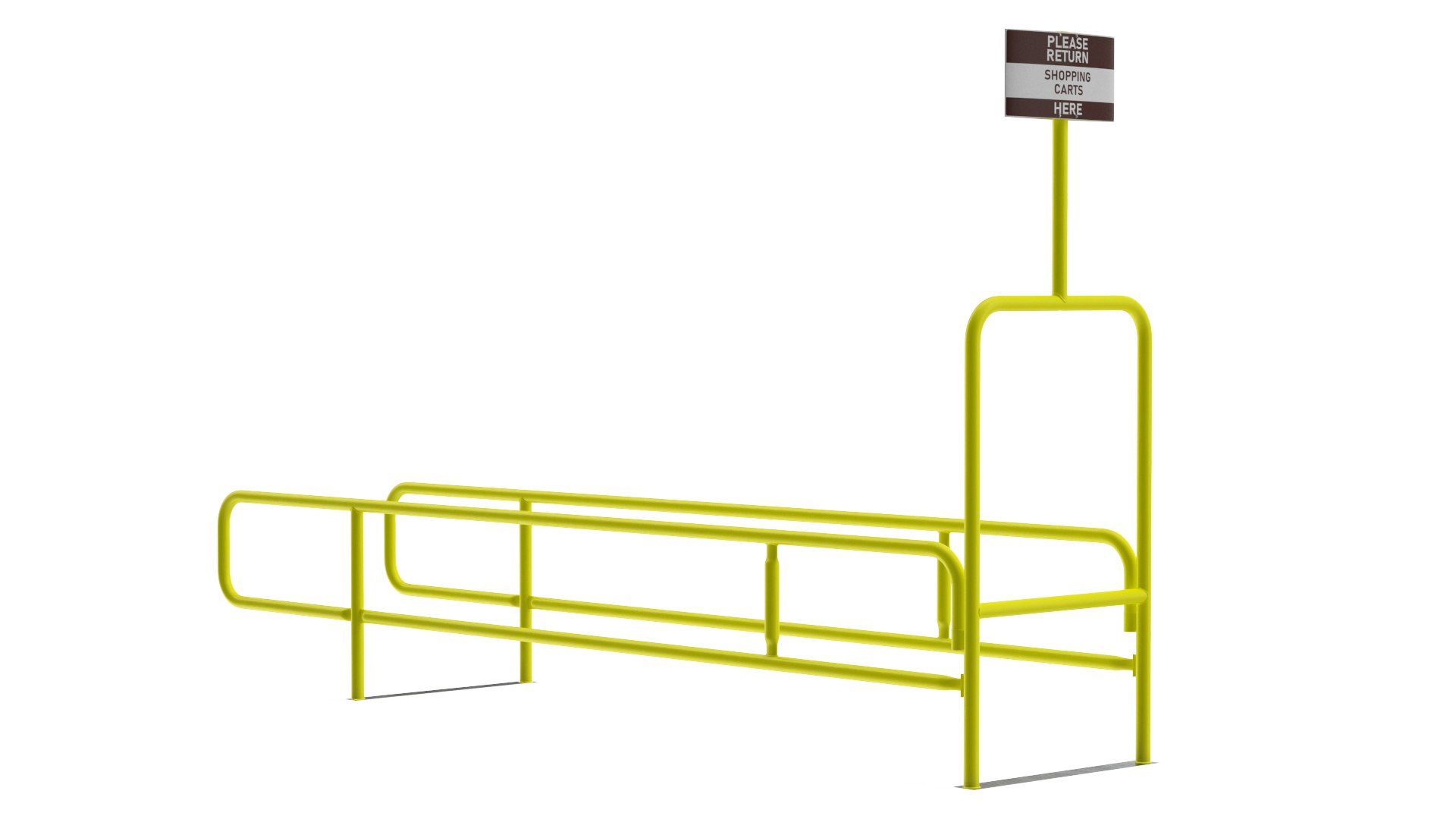 Grocery Cart Corral Single Yellow 3D Model - TurboSquid 2028871