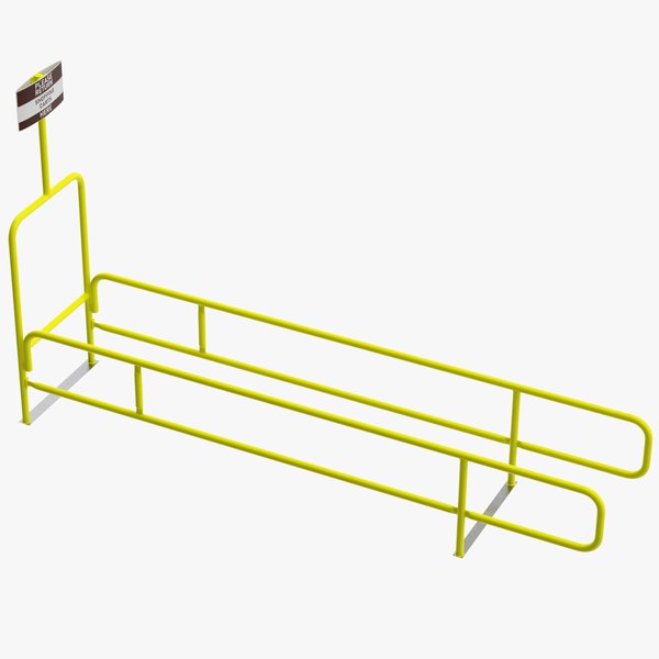 modelo 3d Grocery Cart Corral Single Yellow - TurboSquid 2028871