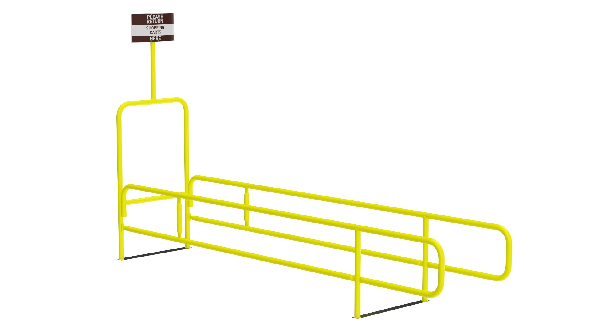Grocery Cart Corral Single Yellow 3D Model - TurboSquid 2028871