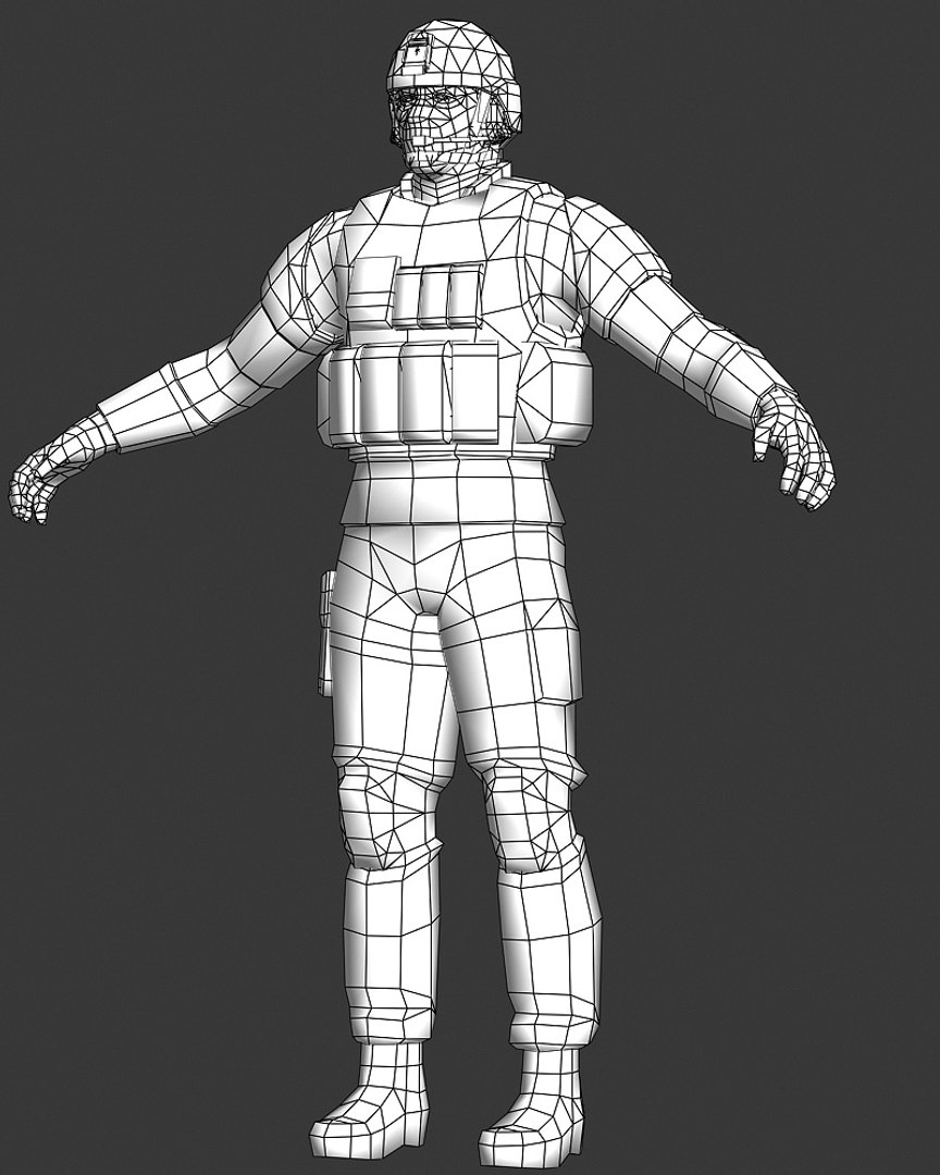 3d model combat solder
