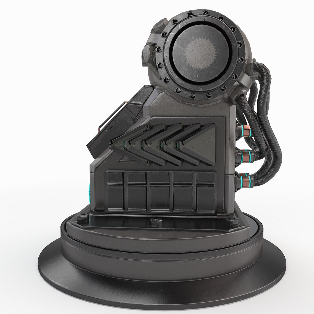 3d model turret base sci-fi
