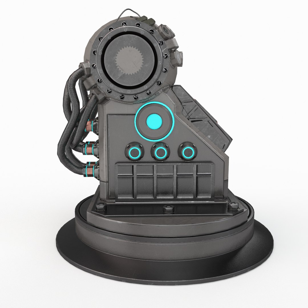 3d model turret base sci-fi