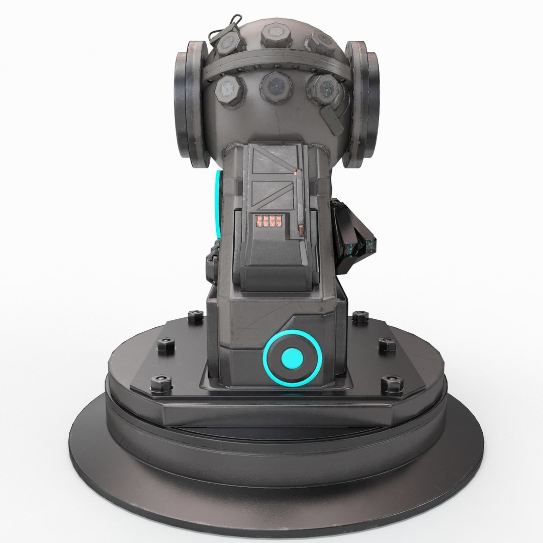 3d model turret base sci-fi