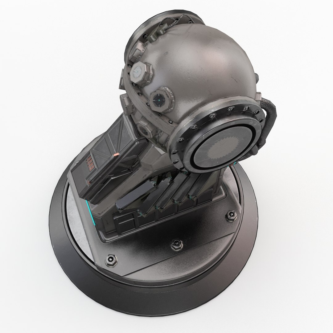 3d model turret base sci-fi