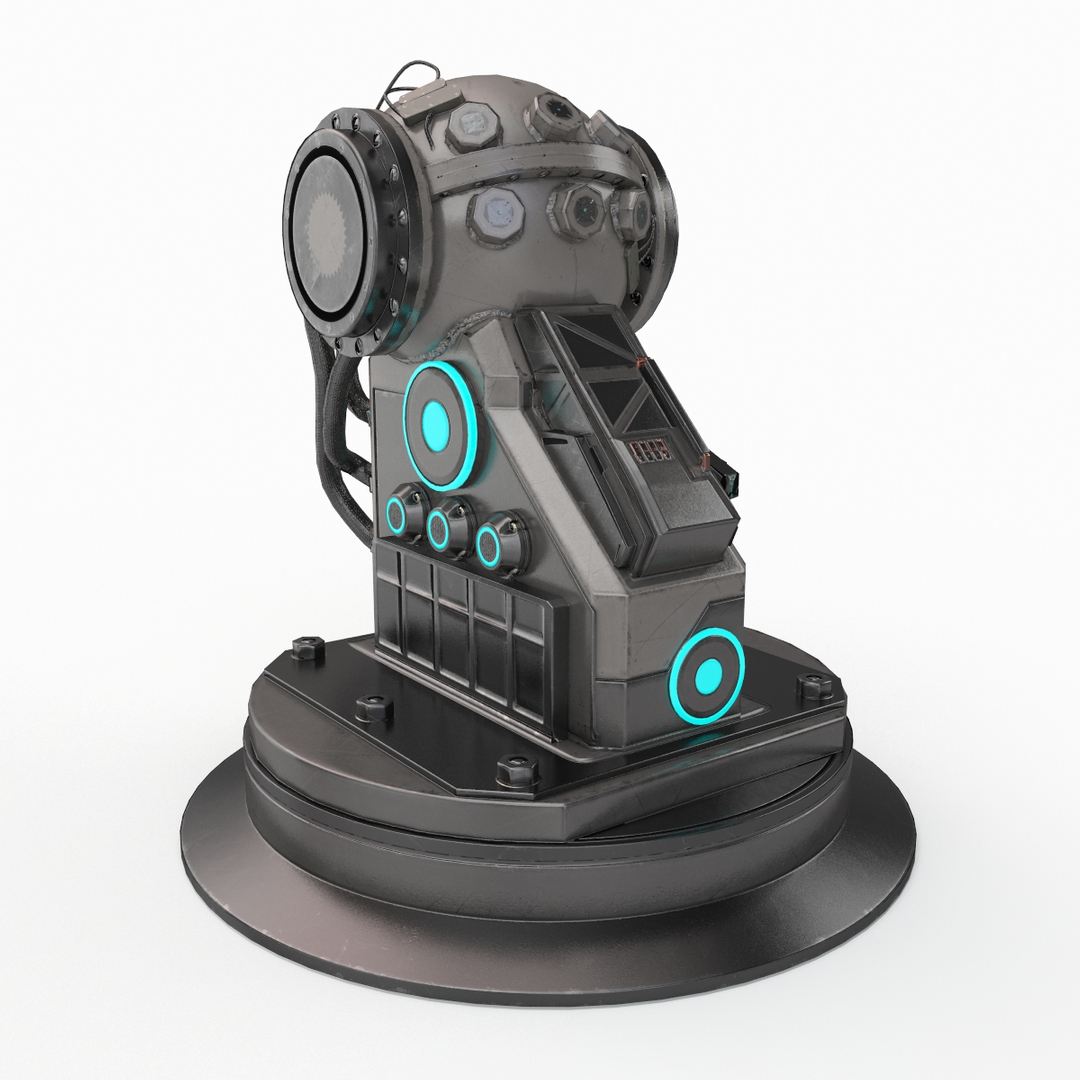 3d model turret base sci-fi