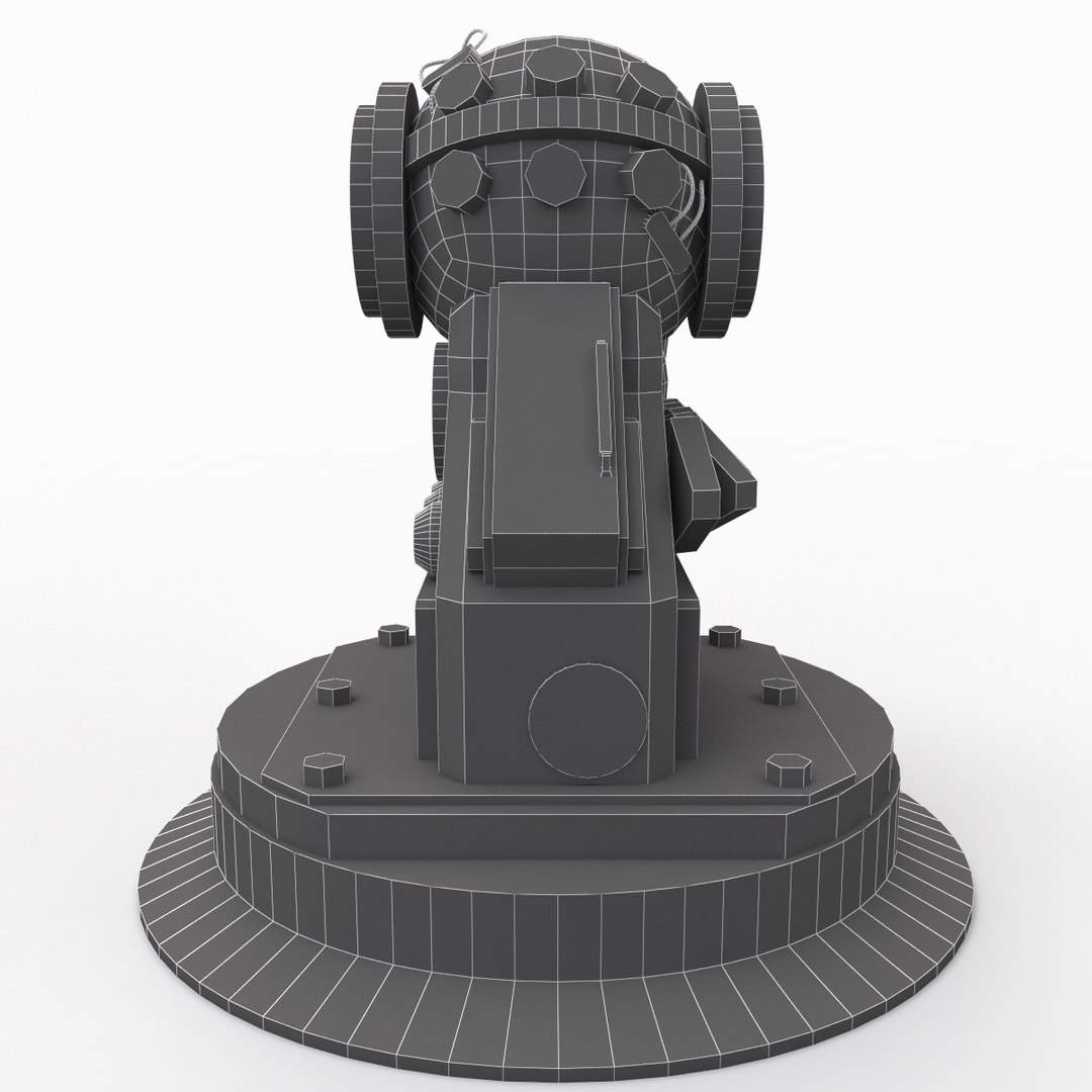 3d model turret base sci-fi