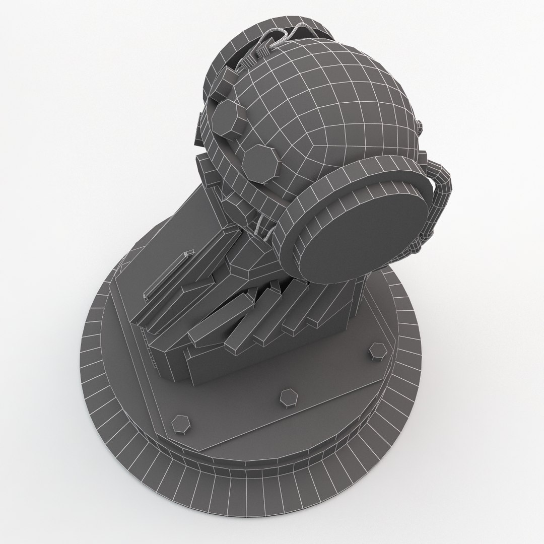 3d model turret base sci-fi
