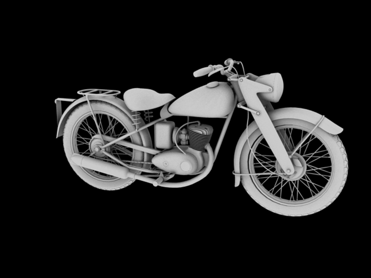 dkw rt125 1950 c4d