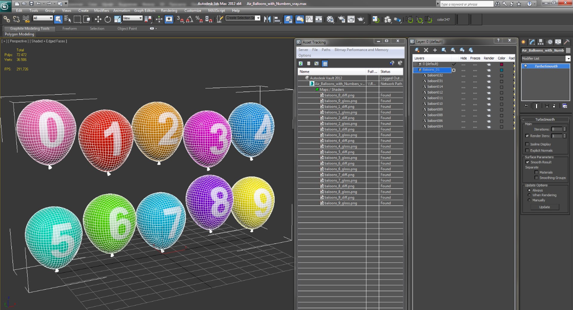 Air Balloons Numbers 3D - TurboSquid 1251938