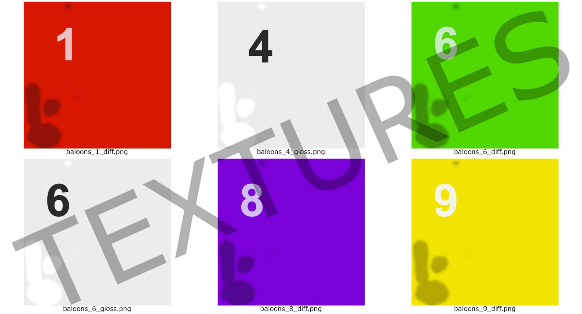 Air Balloons Numbers 3D - TurboSquid 1251938