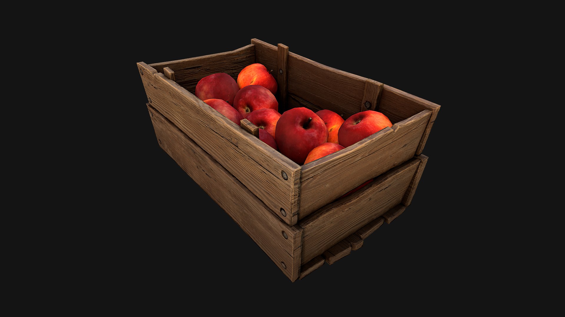 Apples Box Crate Stand model - TurboSquid 1914648