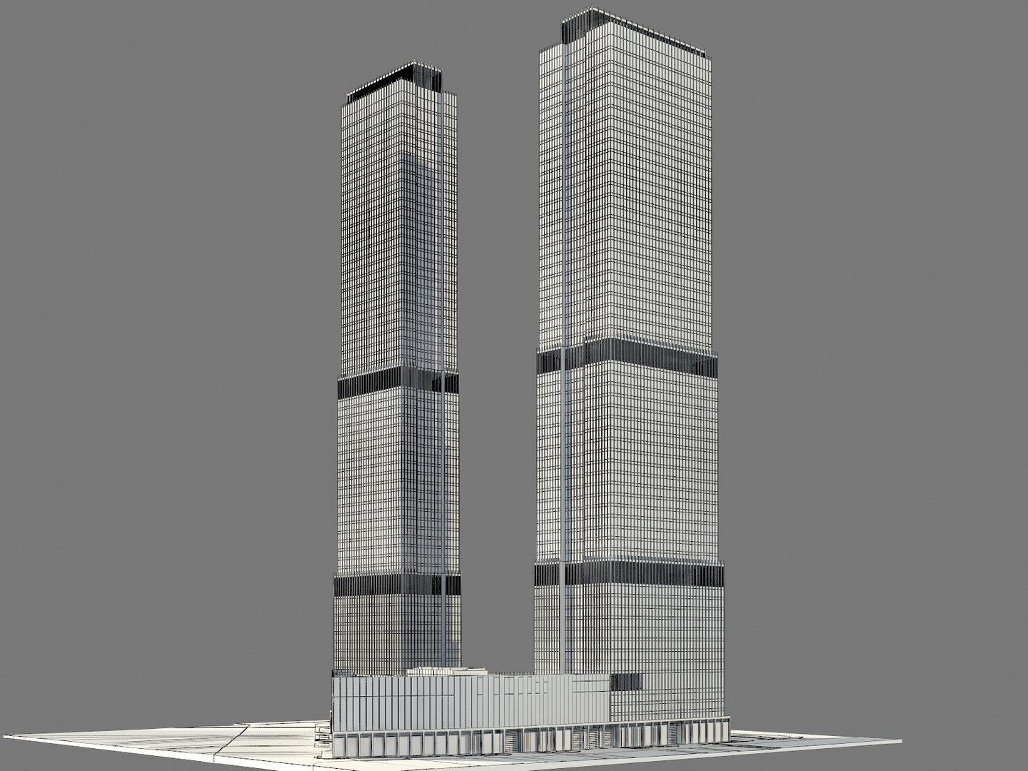Commercial Modern Double Skyscrapers 3D - TurboSquid 1395583