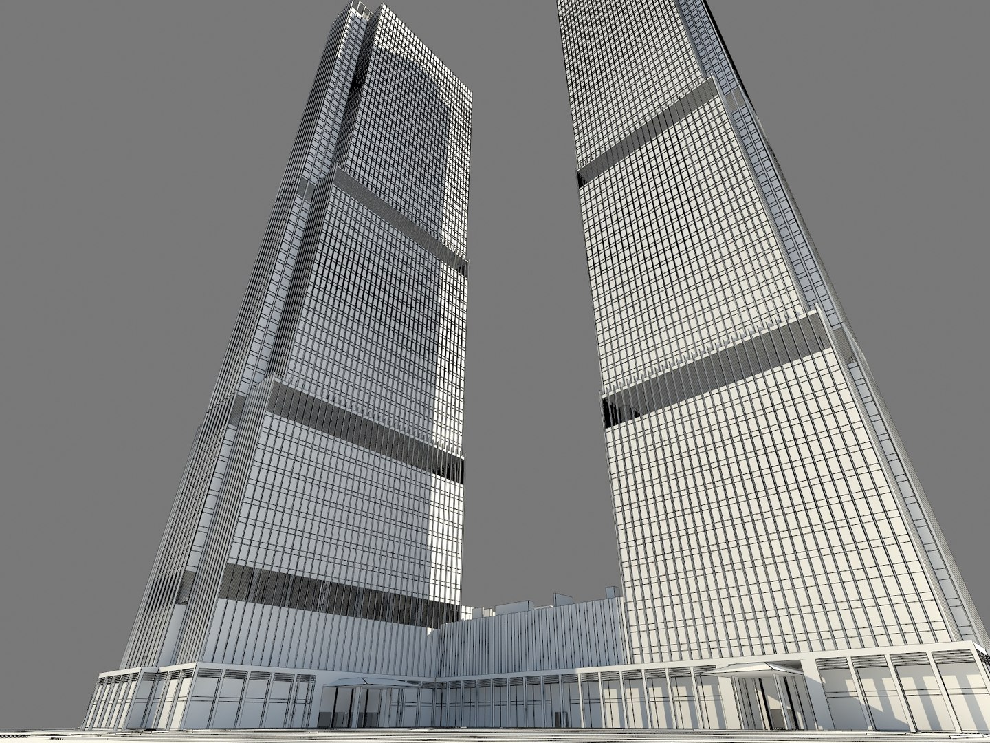 Commercial Modern Double Skyscrapers 3D - TurboSquid 1395583