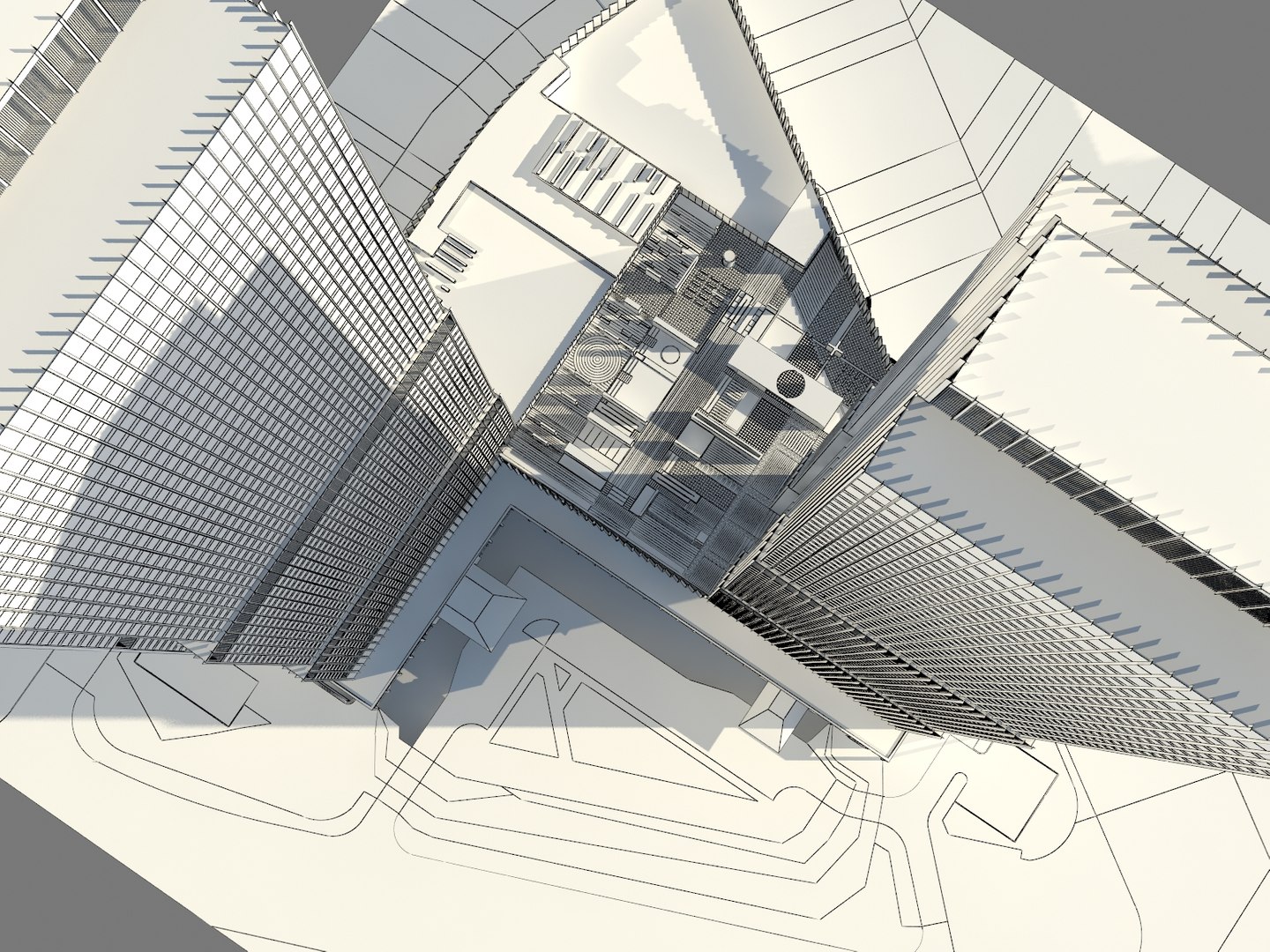 Commercial Modern Double Skyscrapers 3D - TurboSquid 1395583