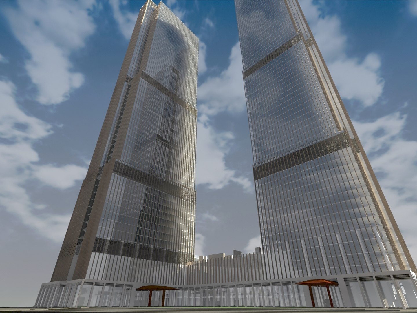 Commercial Modern Double Skyscrapers 3D - TurboSquid 1395583