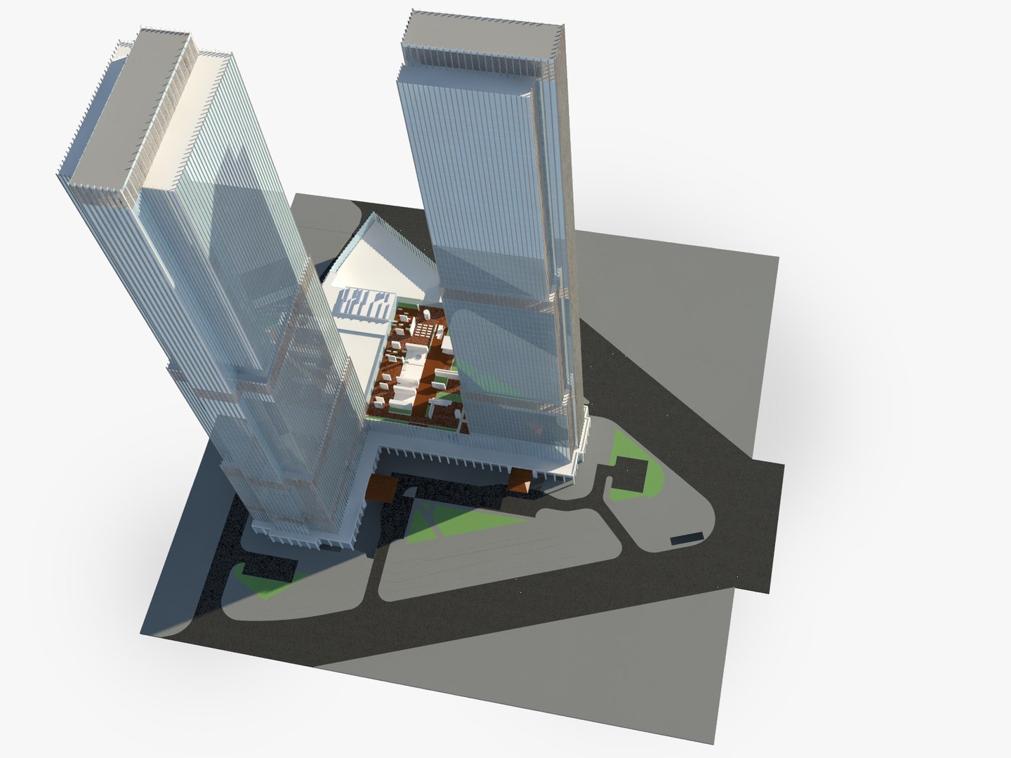 Commercial modern double skyscrapers 3D - TurboSquid 1395583