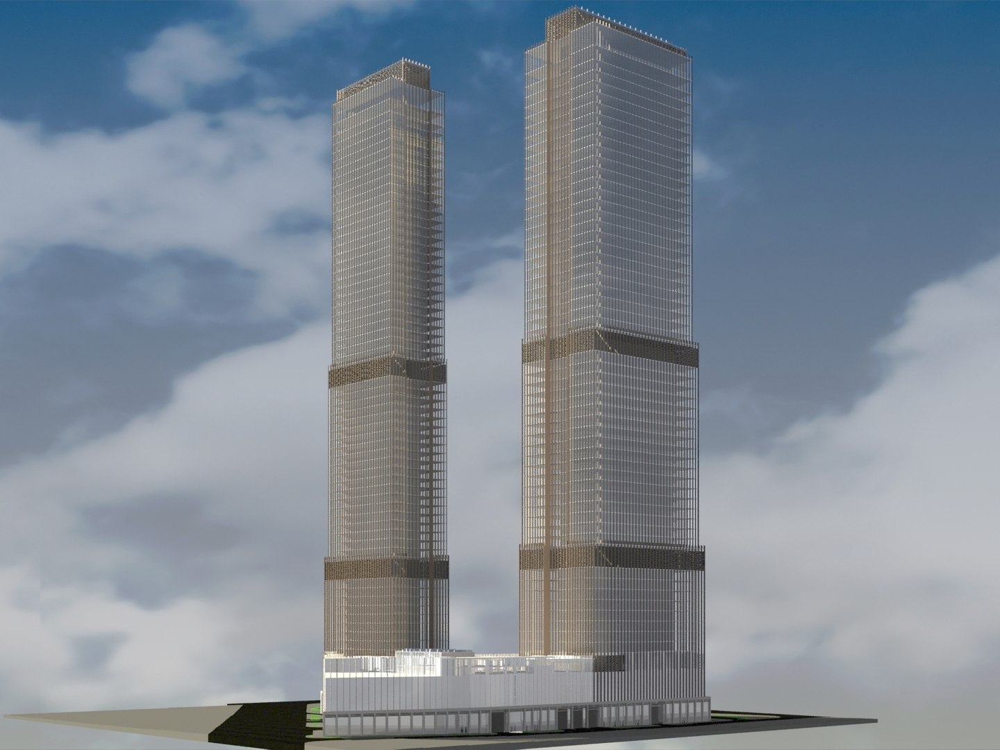 Commercial Modern Double Skyscrapers 3D - TurboSquid 1395583