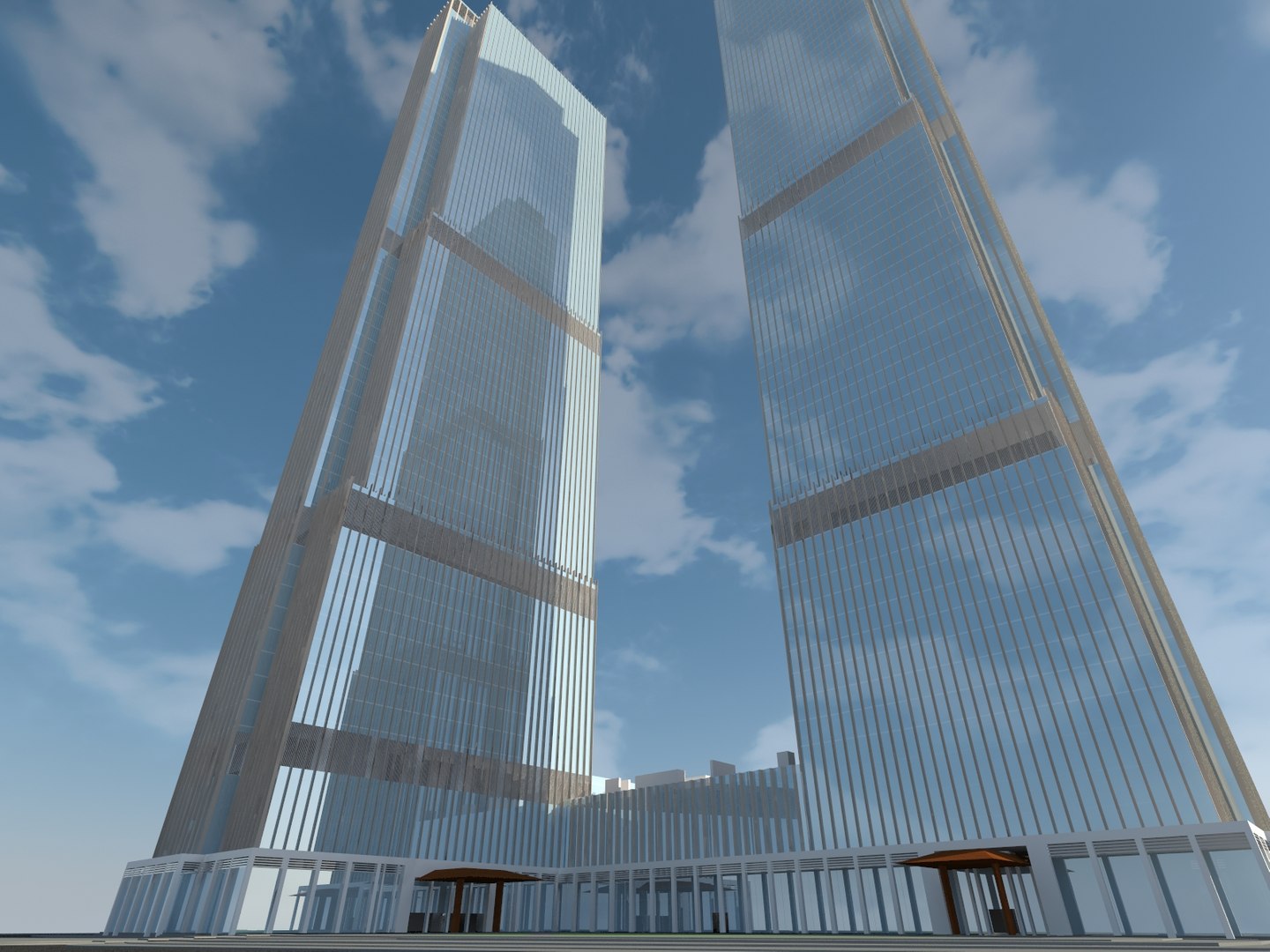Commercial Modern Double Skyscrapers 3D - TurboSquid 1395583