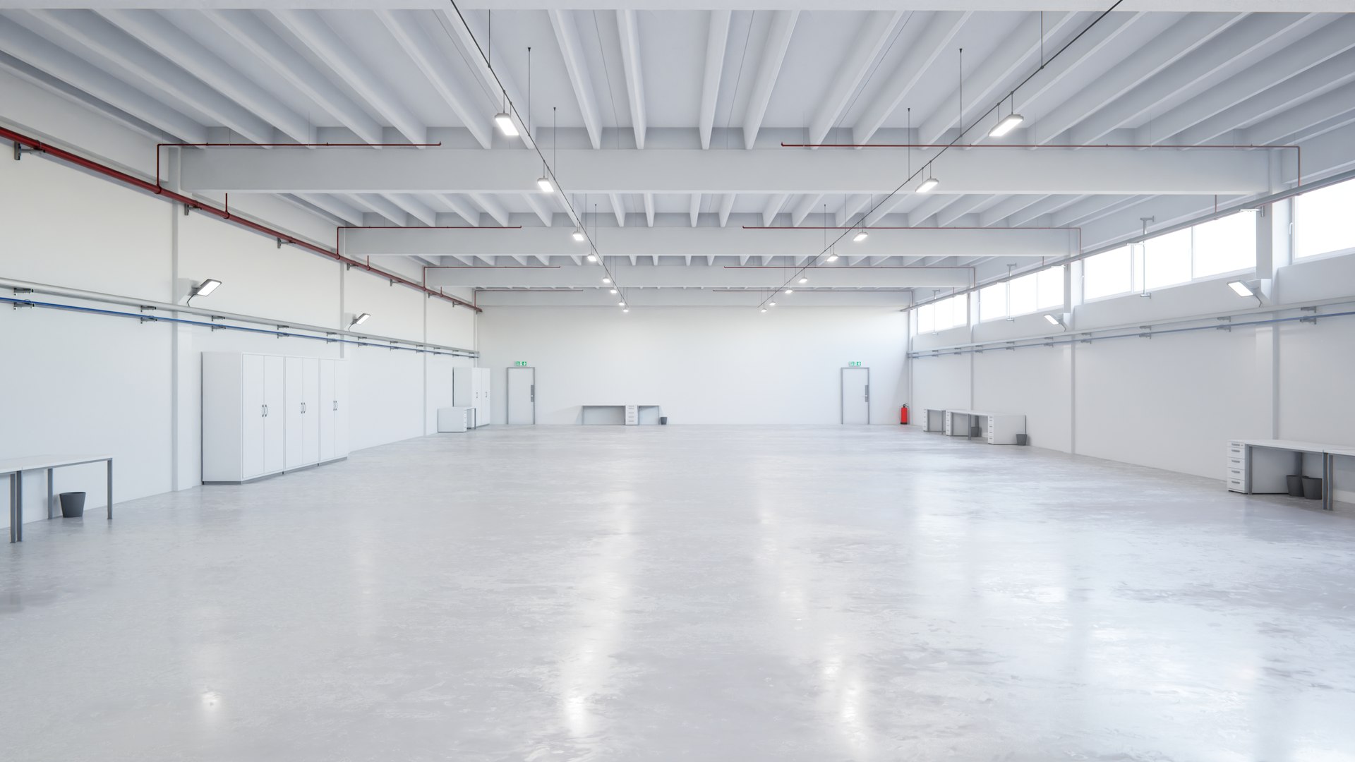 3D Hall Industrial Interior Model - TurboSquid 1705767