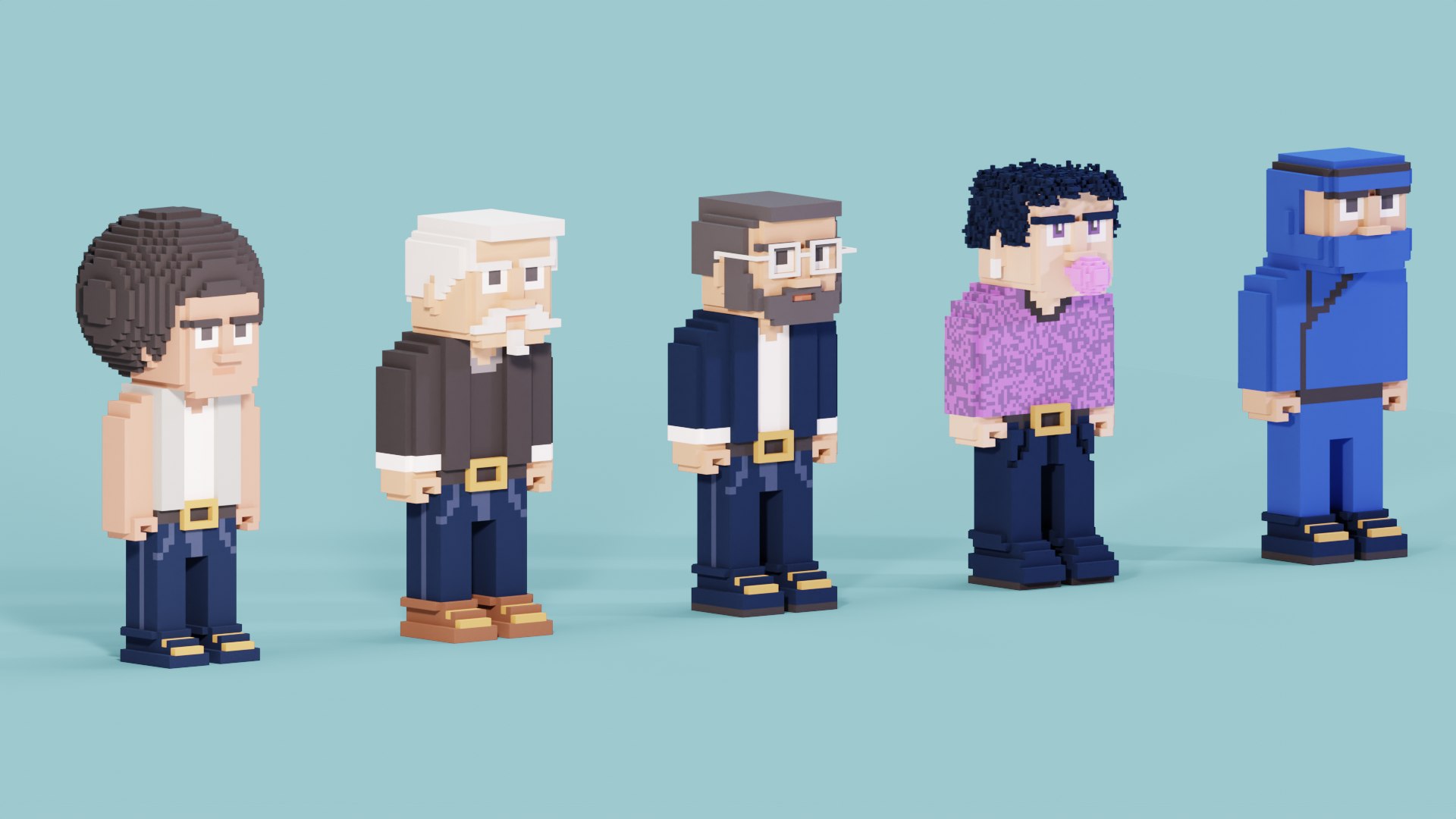 Voxel Pixel Character Pack 3D model - TurboSquid 1957778