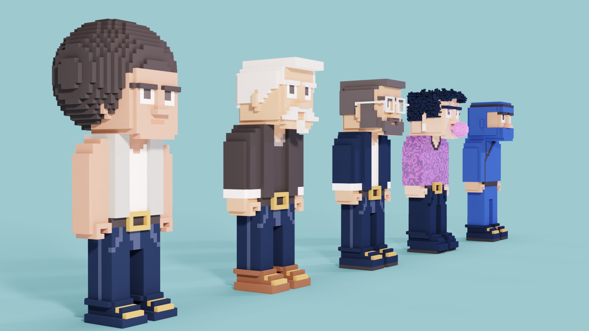 Voxel Pixel Character Pack 3D model - TurboSquid 1957778