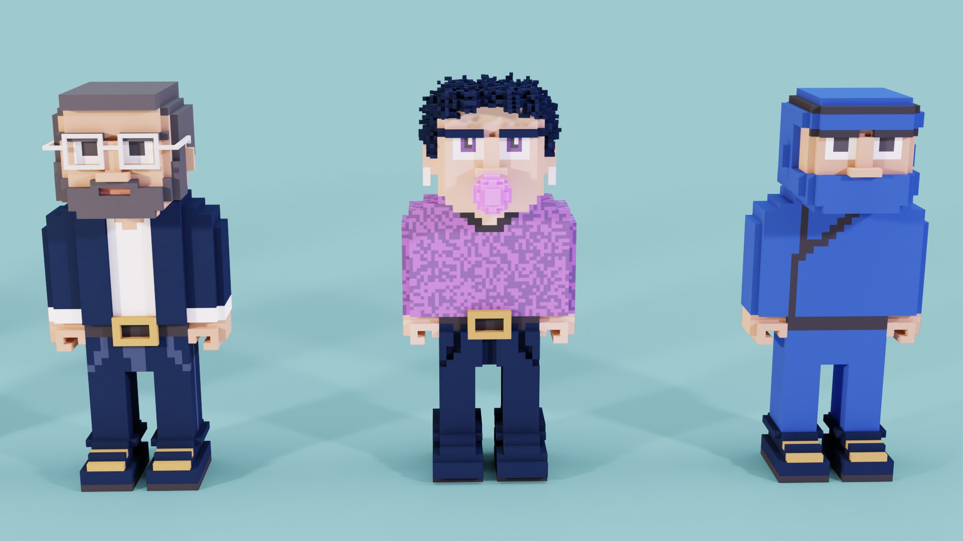 Voxel Pixel Character Pack 3D model - TurboSquid 1957778