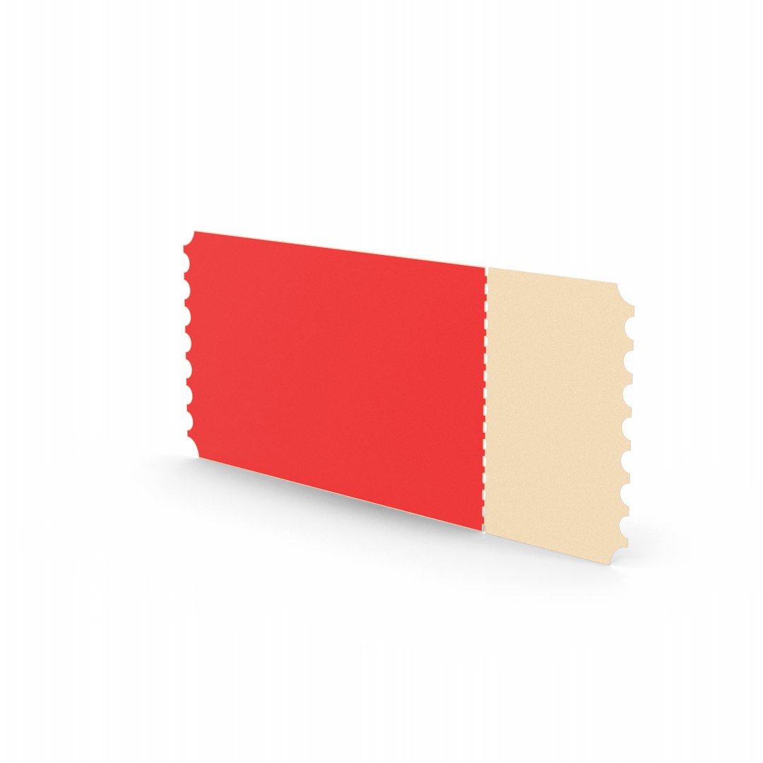 3D Red Cinema Ticket - TurboSquid 2026142