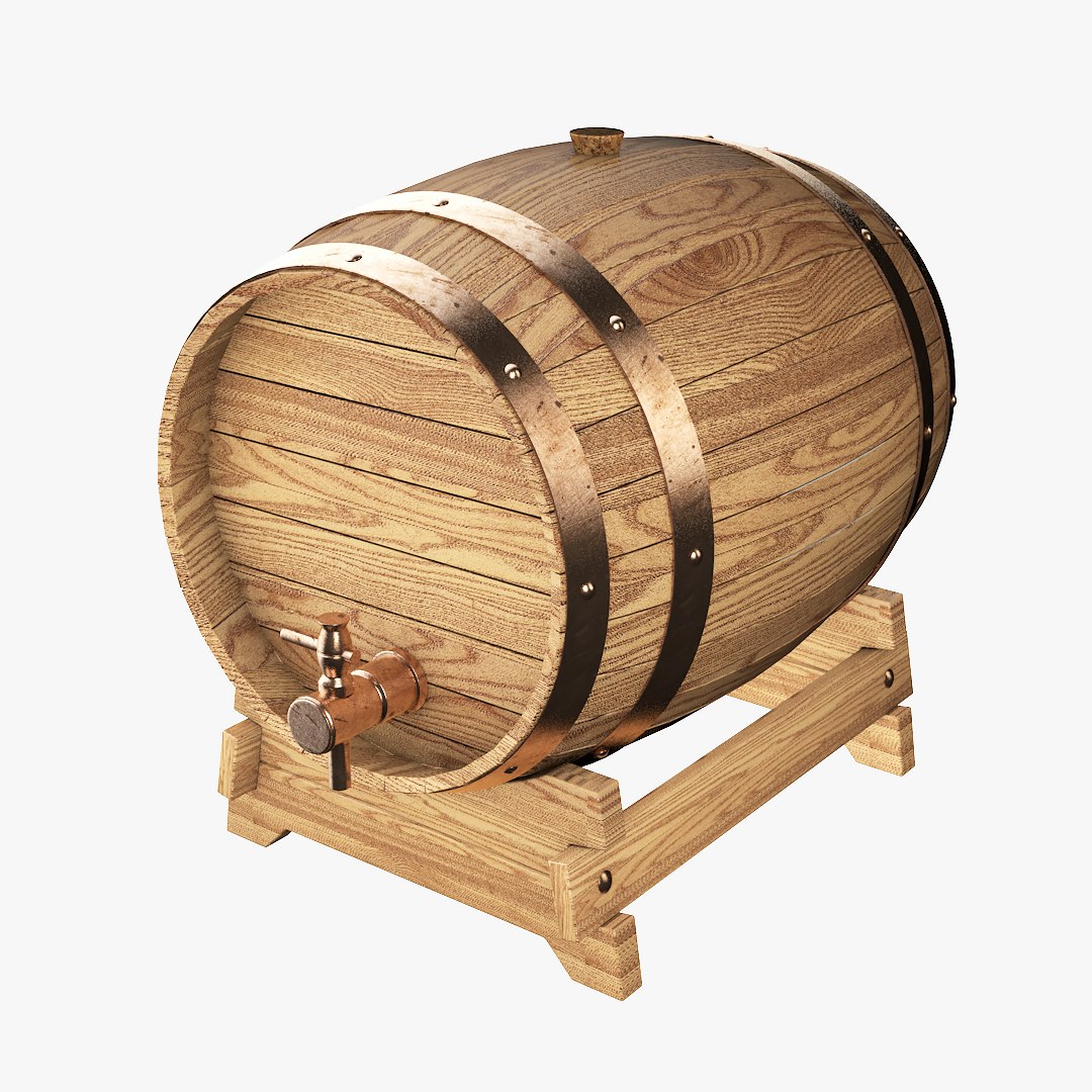 old oak barrel obj