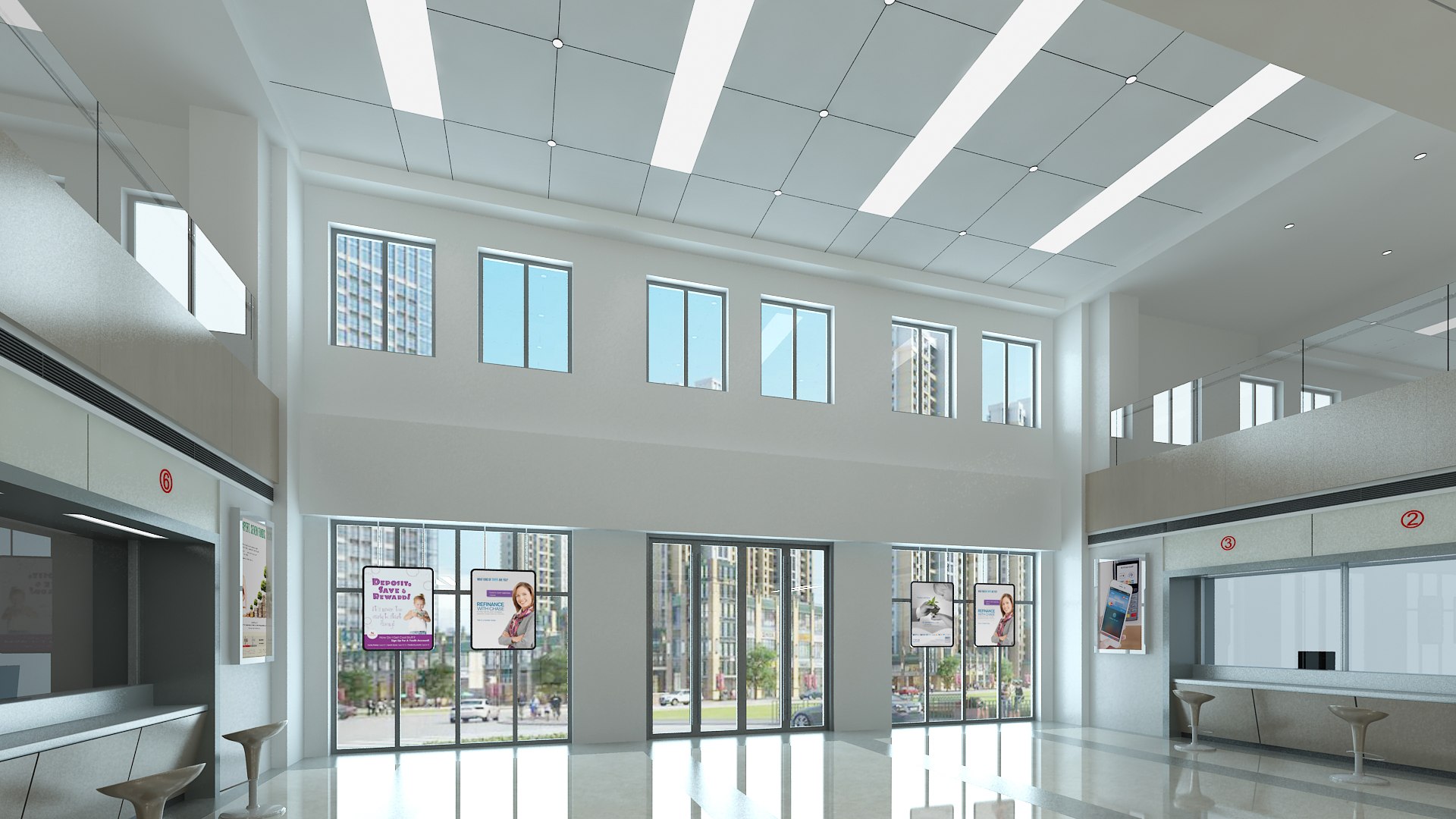 Bank Lobby 6 3D Model - TurboSquid 2155198