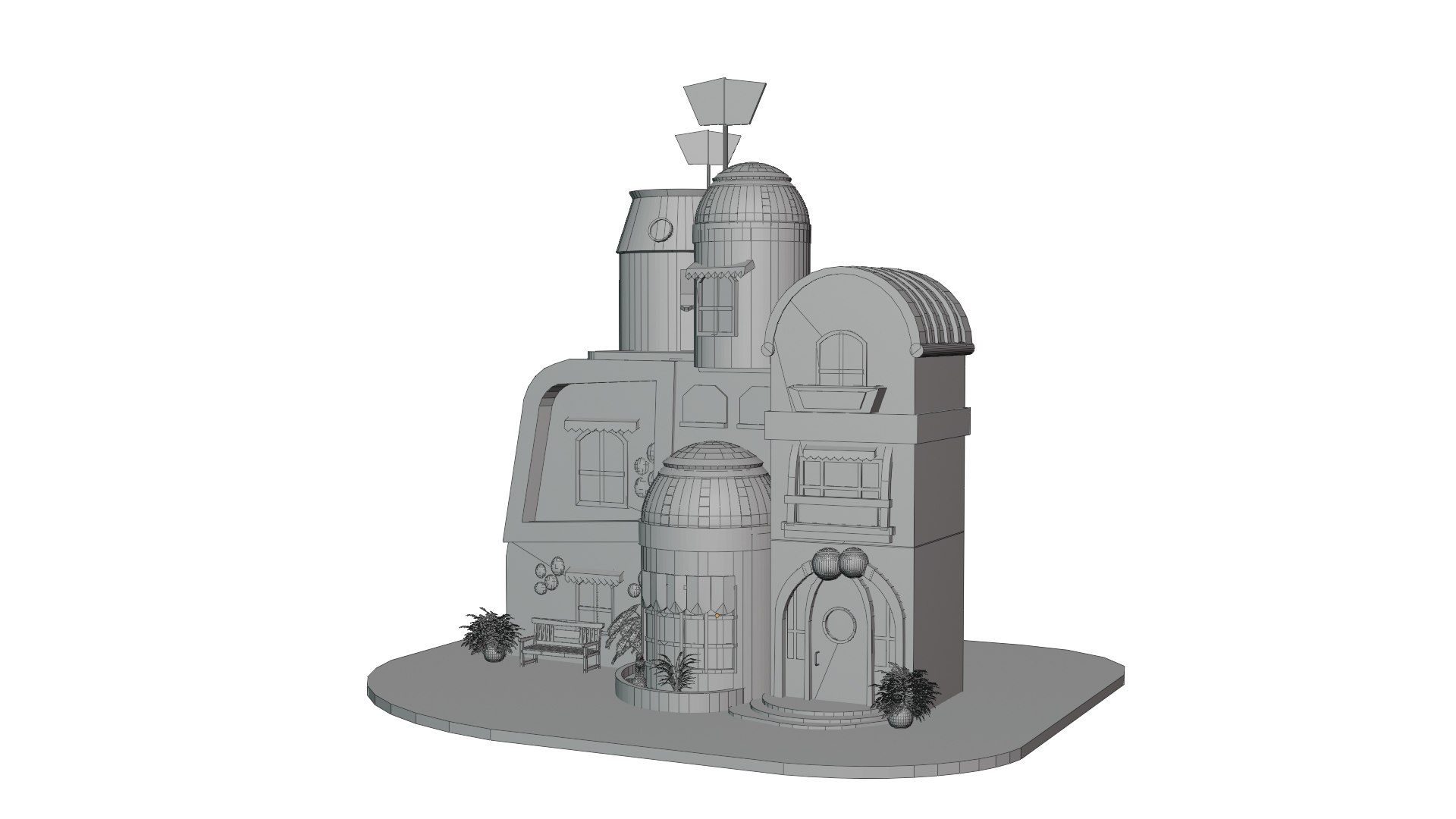 3D Low Poly Cartoon Kindergarten Building Model - TurboSquid 2240927