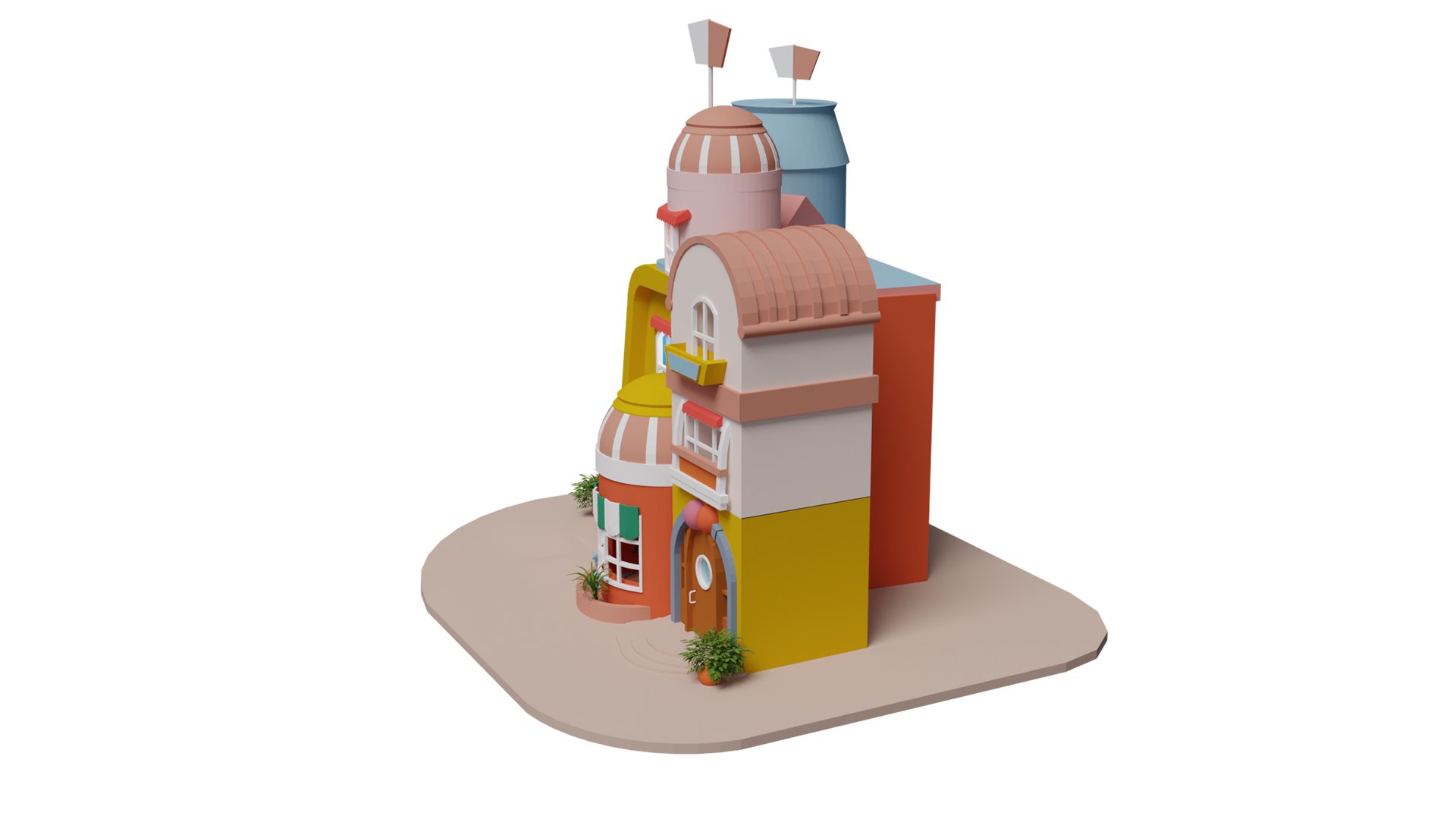 3D Low Poly Cartoon Kindergarten Building Model - TurboSquid 2240927