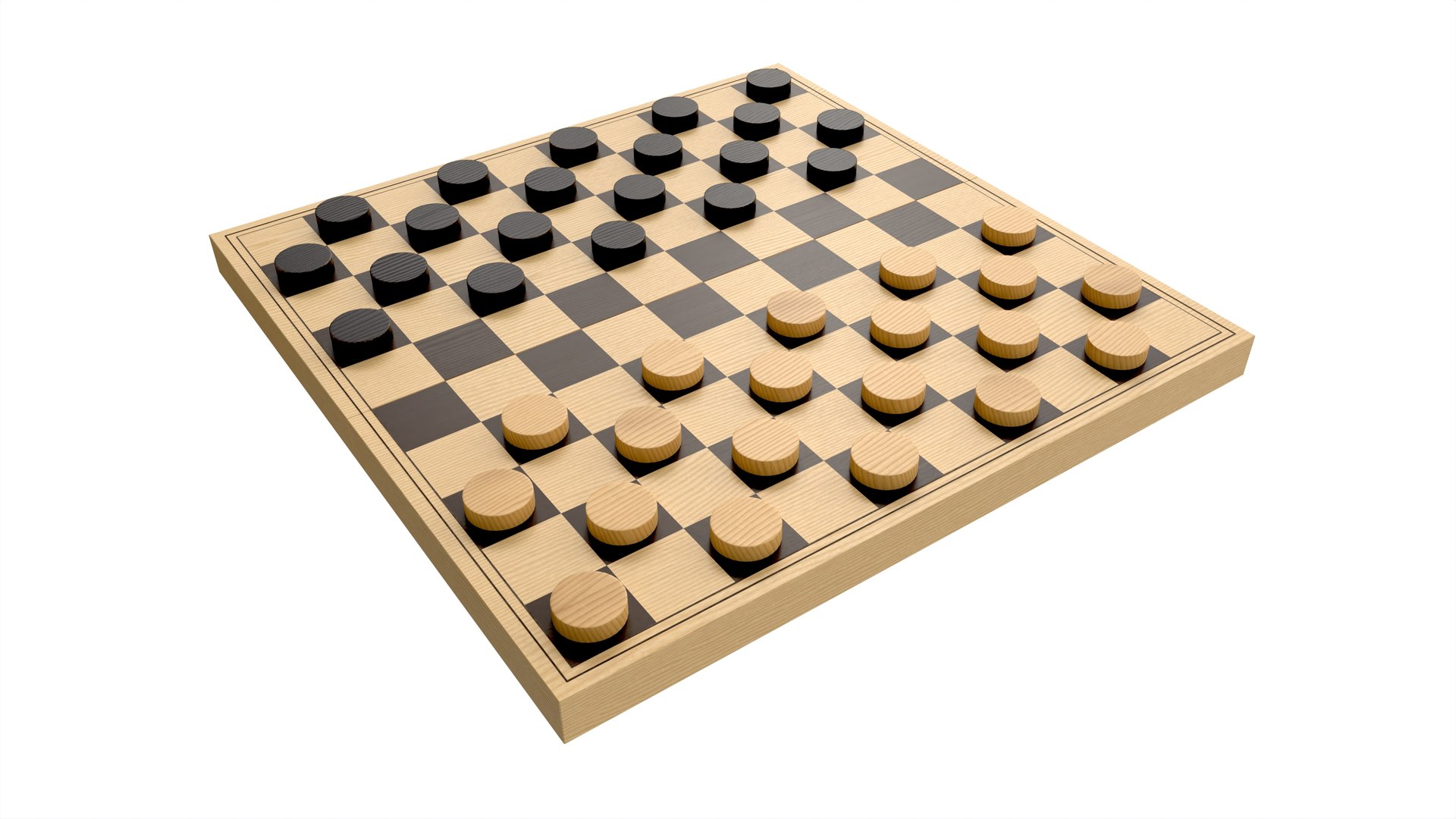 3D Checkers Draughts Table Strategy Game - TurboSquid 2154127
