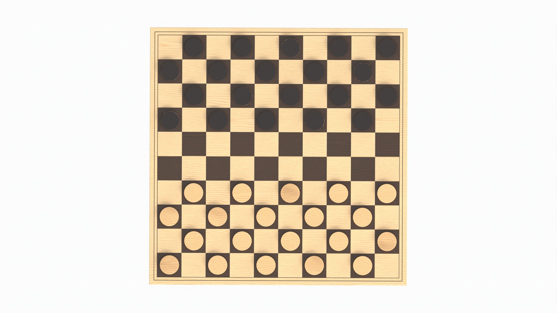 3D Checkers Draughts Table Strategy Game - TurboSquid 2154127