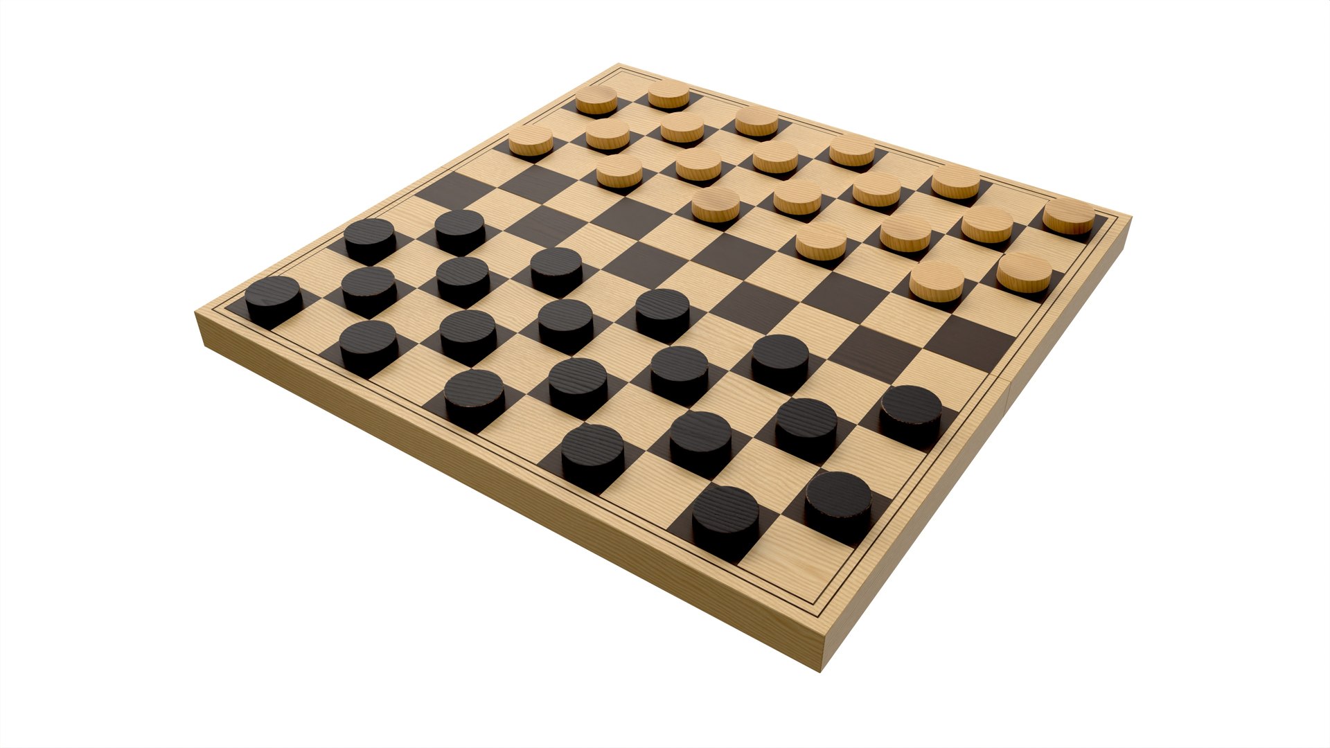 3D Checkers Draughts Table Strategy Game - TurboSquid 2154127