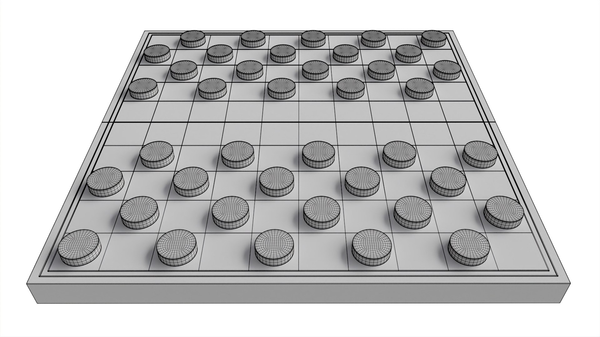 3D Checkers Draughts Table Strategy Game - TurboSquid 2154127