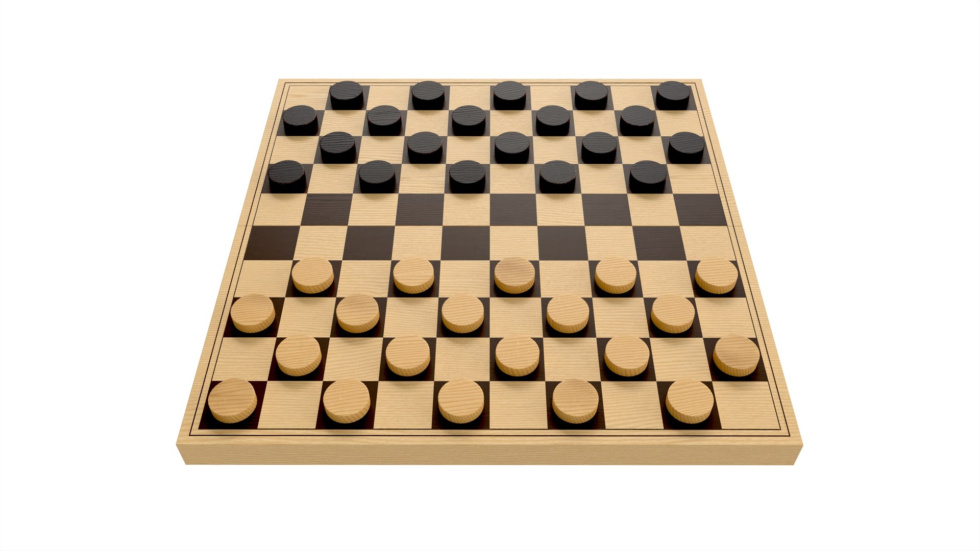 3D Checkers Draughts Table Strategy Game - TurboSquid 2154127