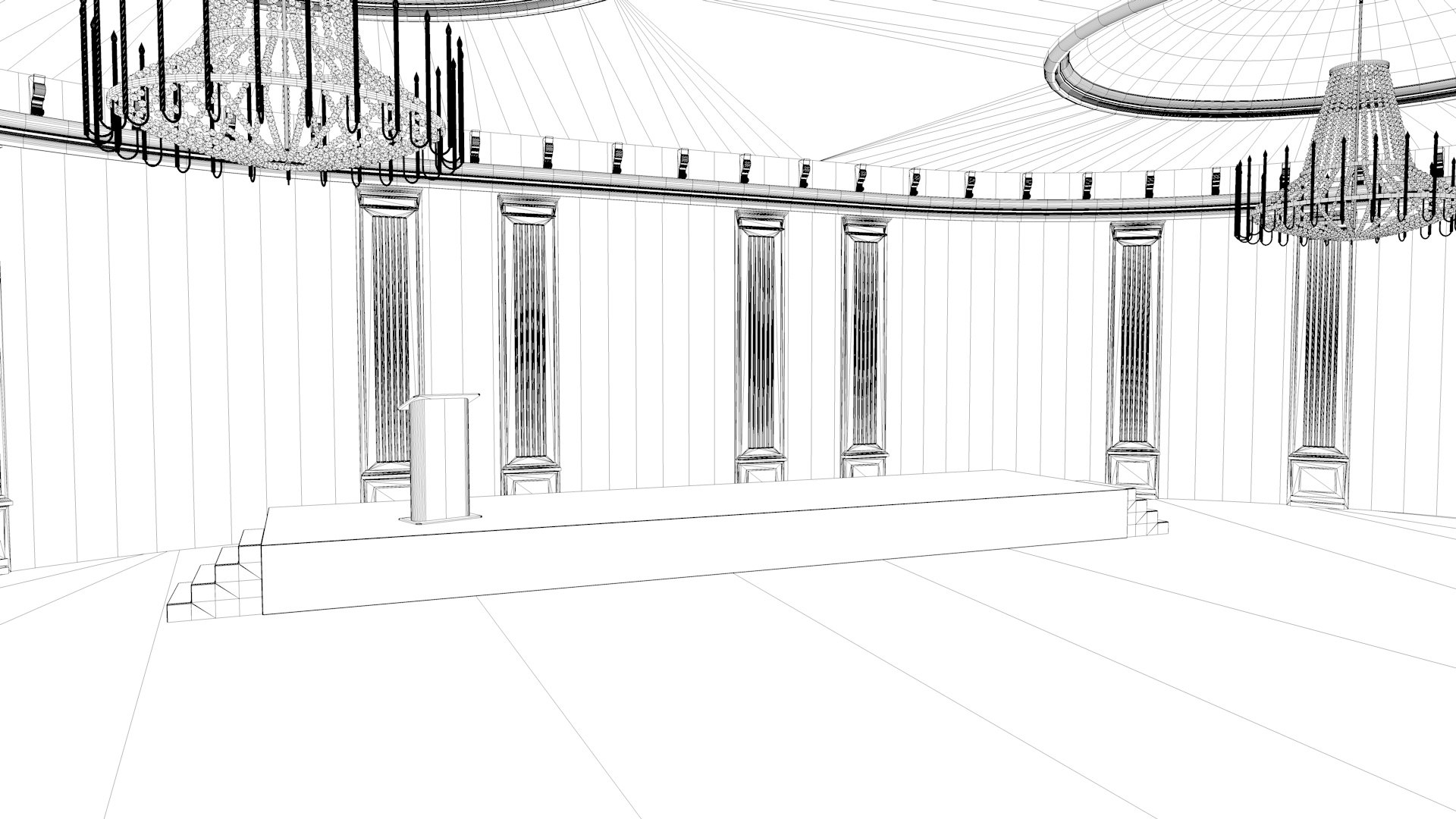 Round Ballroom 3D - TurboSquid 2043331