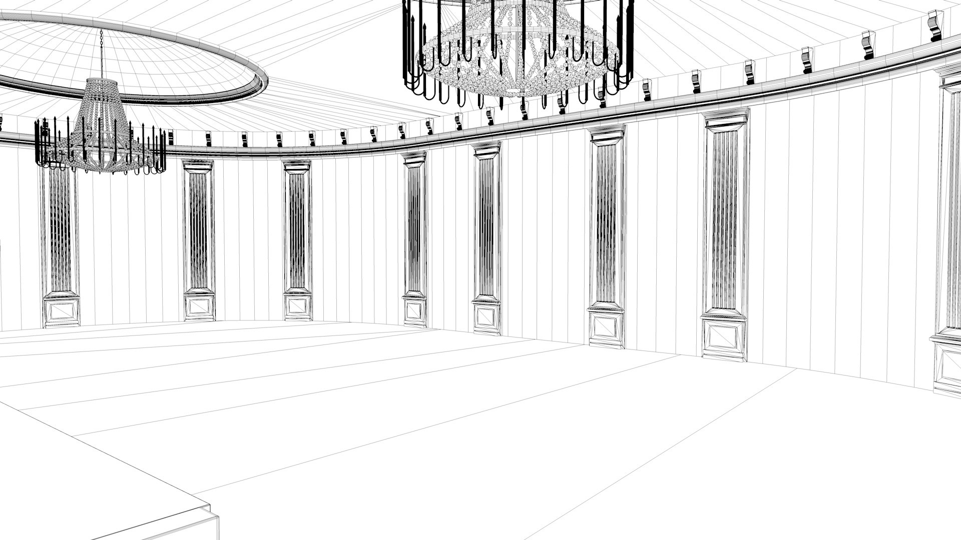 Round Ballroom 3D - TurboSquid 2043331