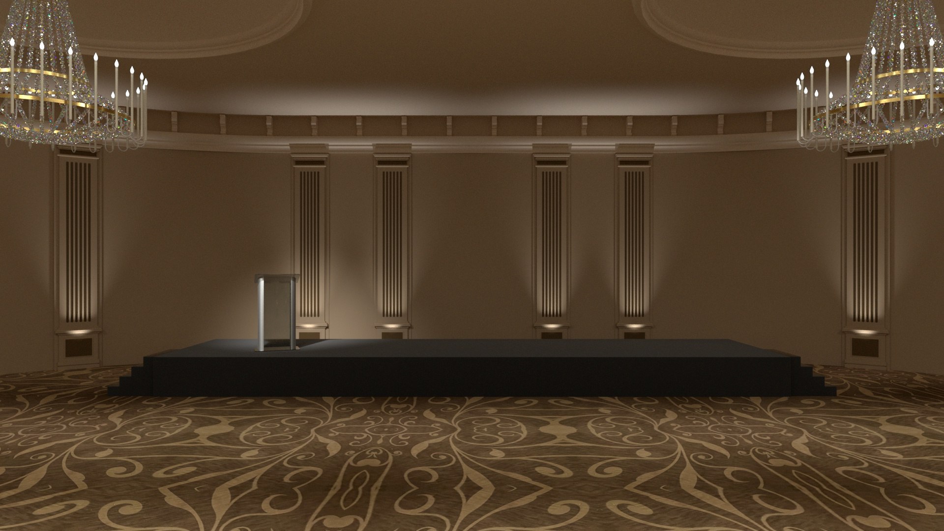 Round Ballroom 3D - TurboSquid 2043331